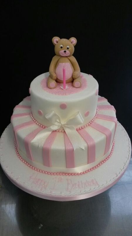 2 Tier Pink Bear Cake - Peter Herd